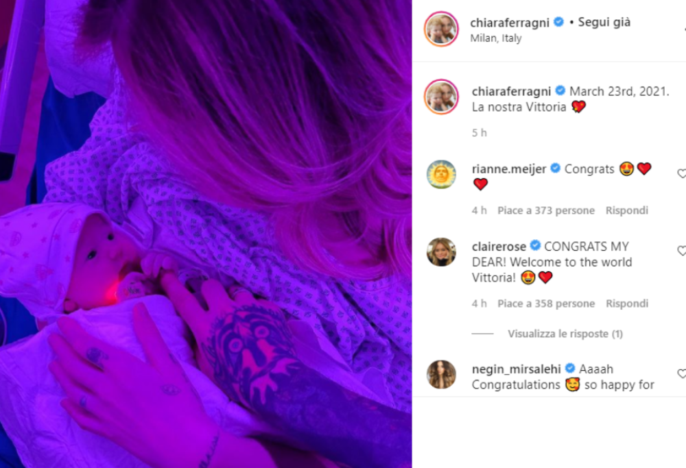 Perché Vittoria Lucia Ferragni è nata avvolta da una luce viola ...